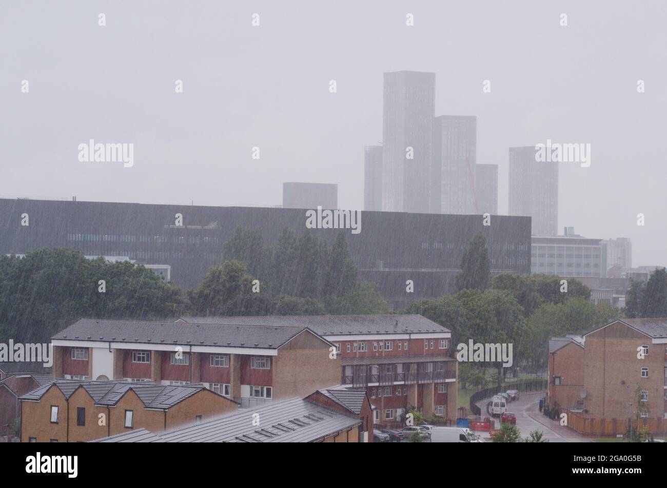 New, high rise tower blocks at Deansgate Square, city centre ...