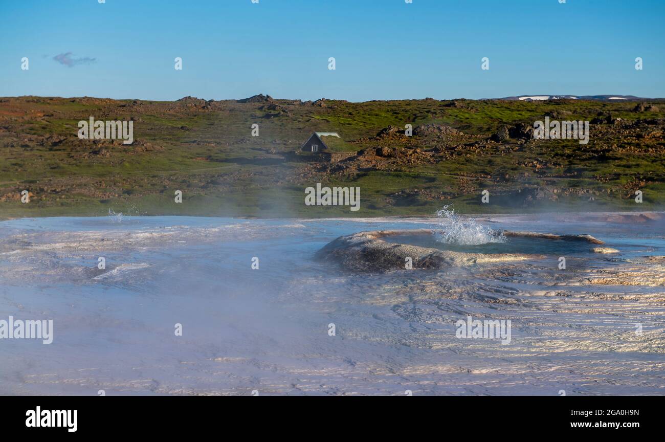 geothermal hot spring at Hveravellir in central Iceland Stock Photo - Alamy