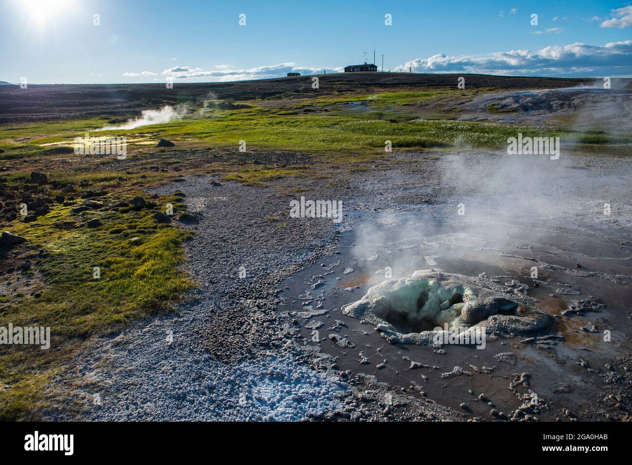 geothermal hot spring at Hveravellir in central Iceland Stock Photo - Alamy