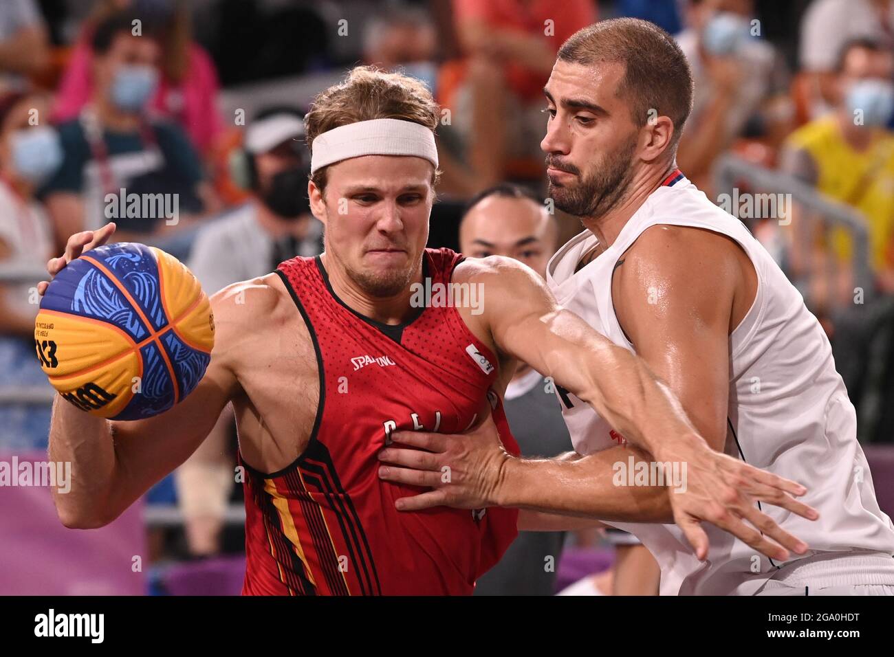 Belgian Thibaut Vervoort and Serbian Dusan Domovic Bulut fight for the ...
