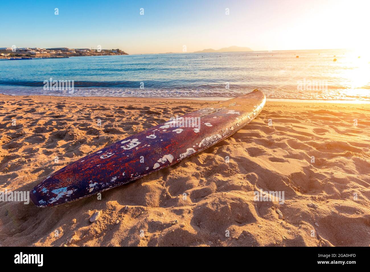 Beautiful beach coast with float in the Red Sea during sunrise, Egypt ...