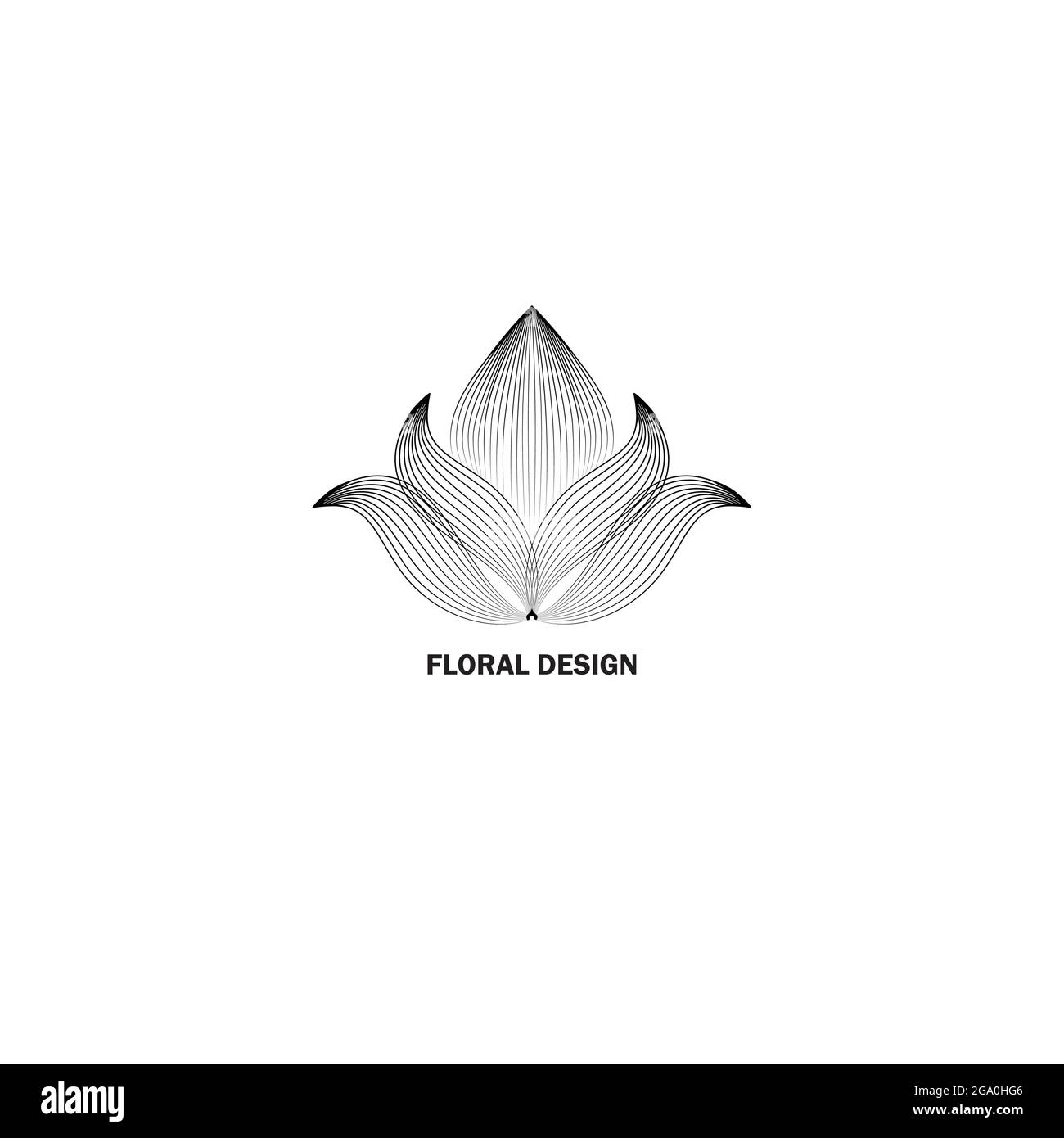 Floral sign. Abstract elegant flower logo icon line art design ...