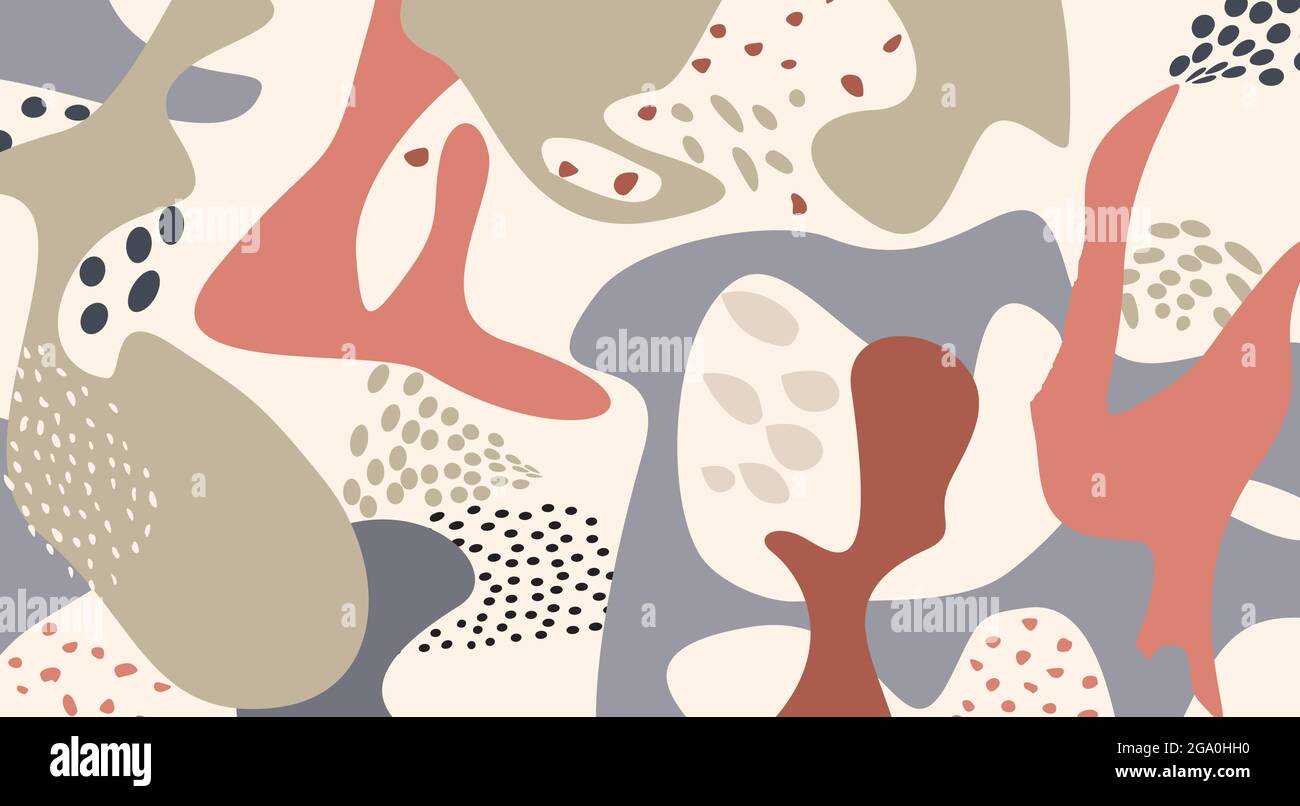 Floral dotted pattern with droplets. Fall nature ornamental drawn ...