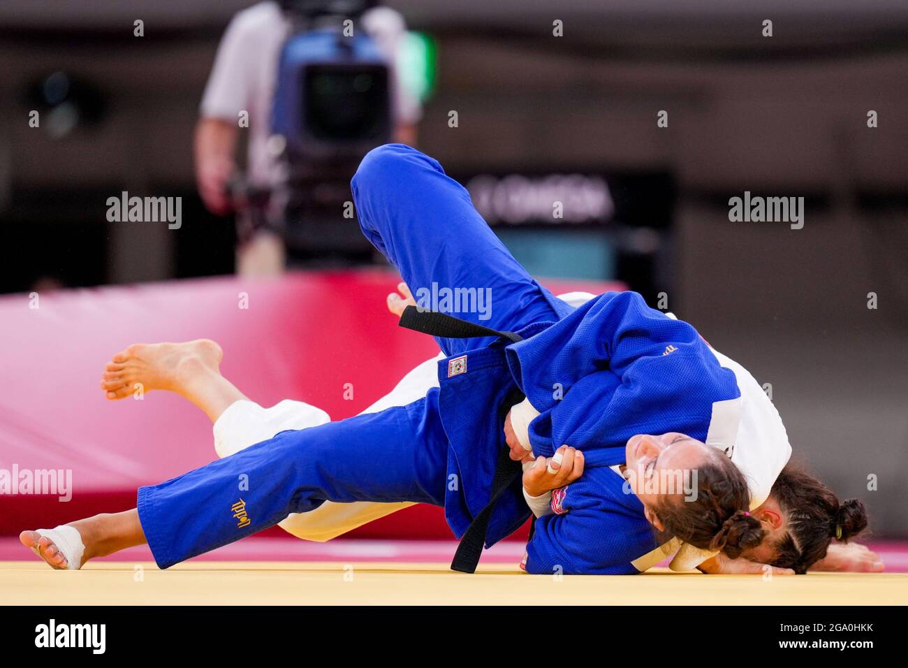 TOKYO, JAPAN - JULY 28: Barbara Matic of Croatia and Alice Bellandi of ...