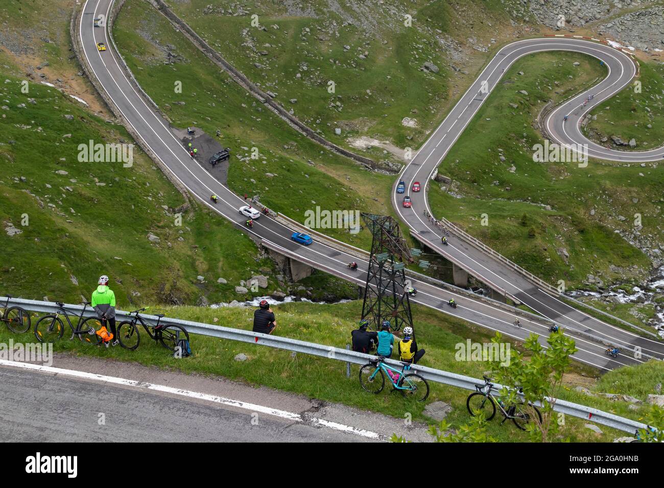Landscape in Fagaras mountains in Romania, with Transfagarasan road ...