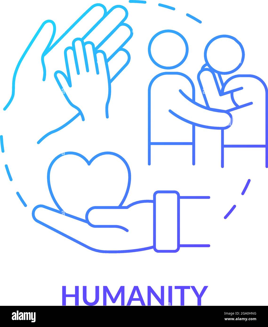 Humanity against people suffering concept icon Stock Vector Image & Art ...