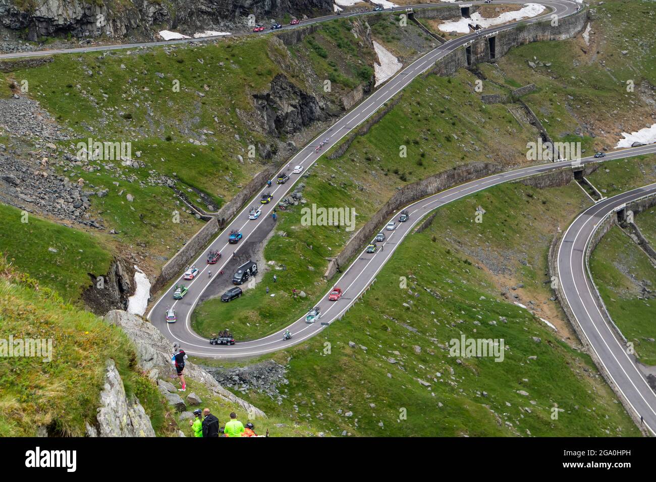 Landscape in Fagaras mountains in Romania, with Transfagarasan road ...