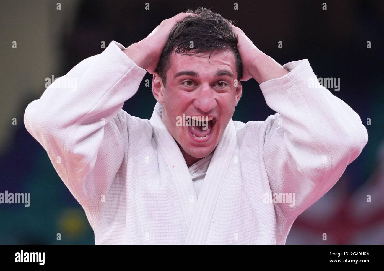 Tokyo, Japan. 28th July, 2021. Lasha Bekauri of Georgia celebrates ...