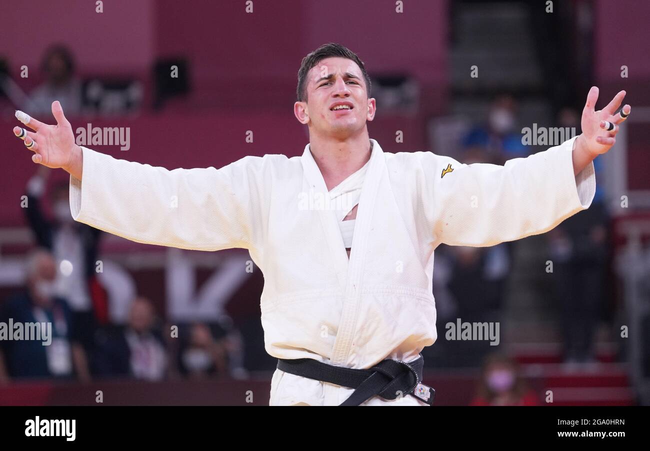 Tokyo, Japan. 28th July, 2021. Lasha Bekauri of Georgia celebrates ...
