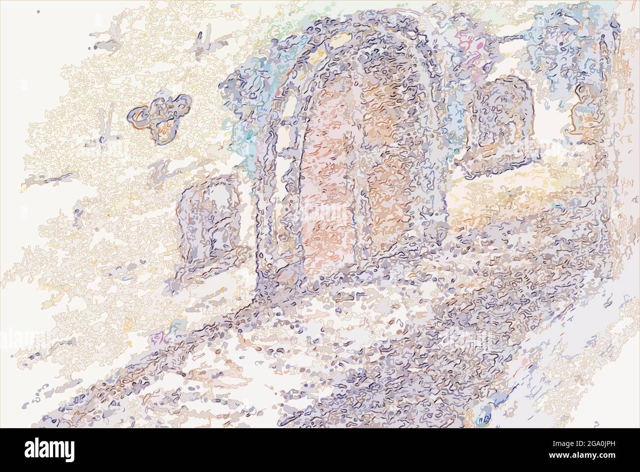 sketch drawing of an Italian street, watercolor paints Stock Vector ...