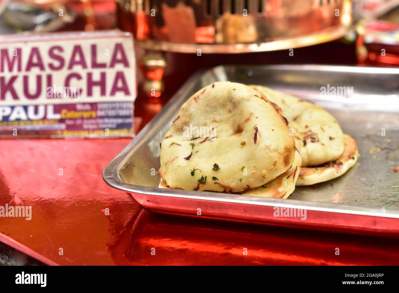 Indian food kulcha, Kulcha Indian Bread Stock Photo - Alamy