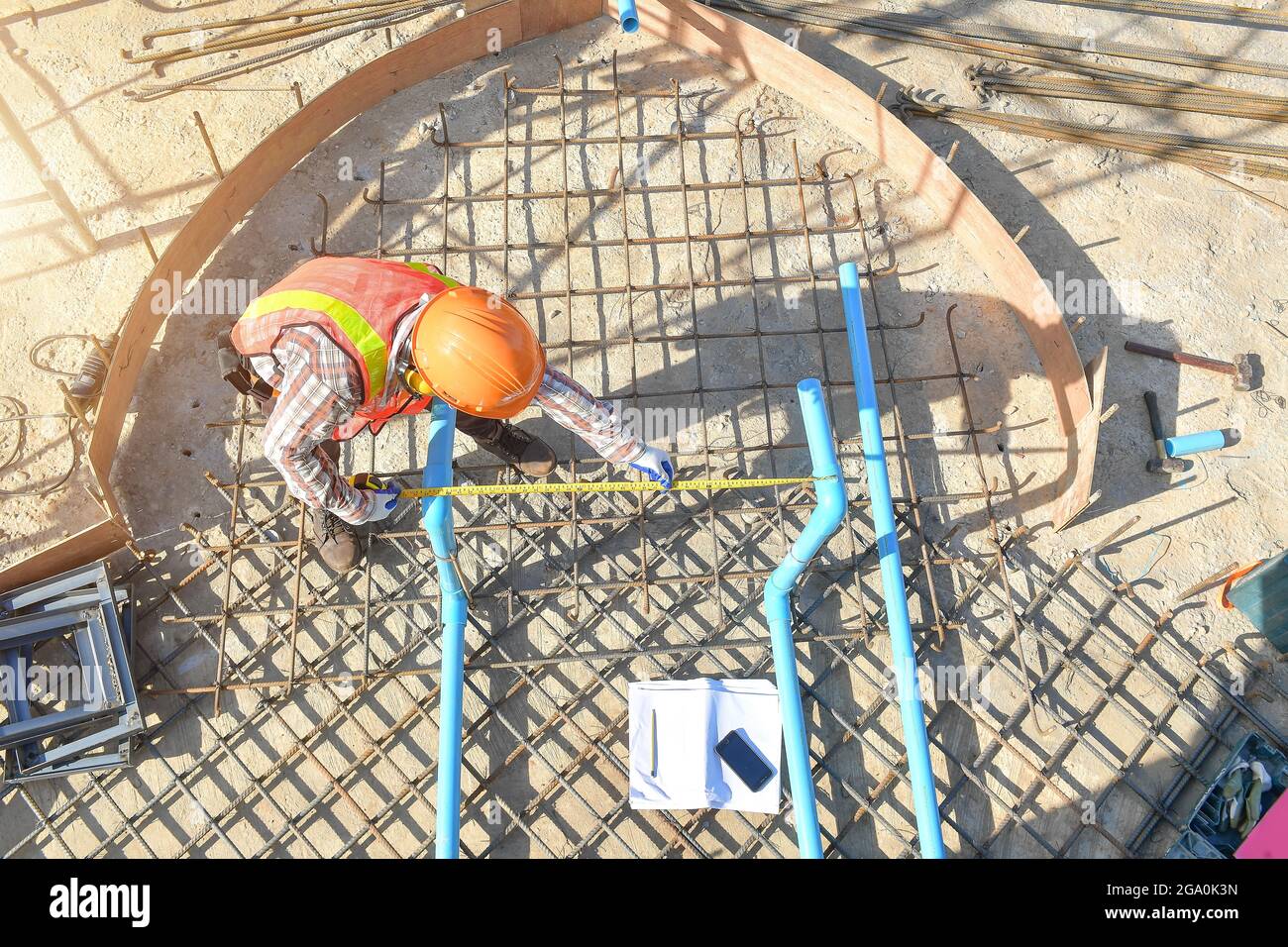 Technician with measurement level during work,Construction worker ...