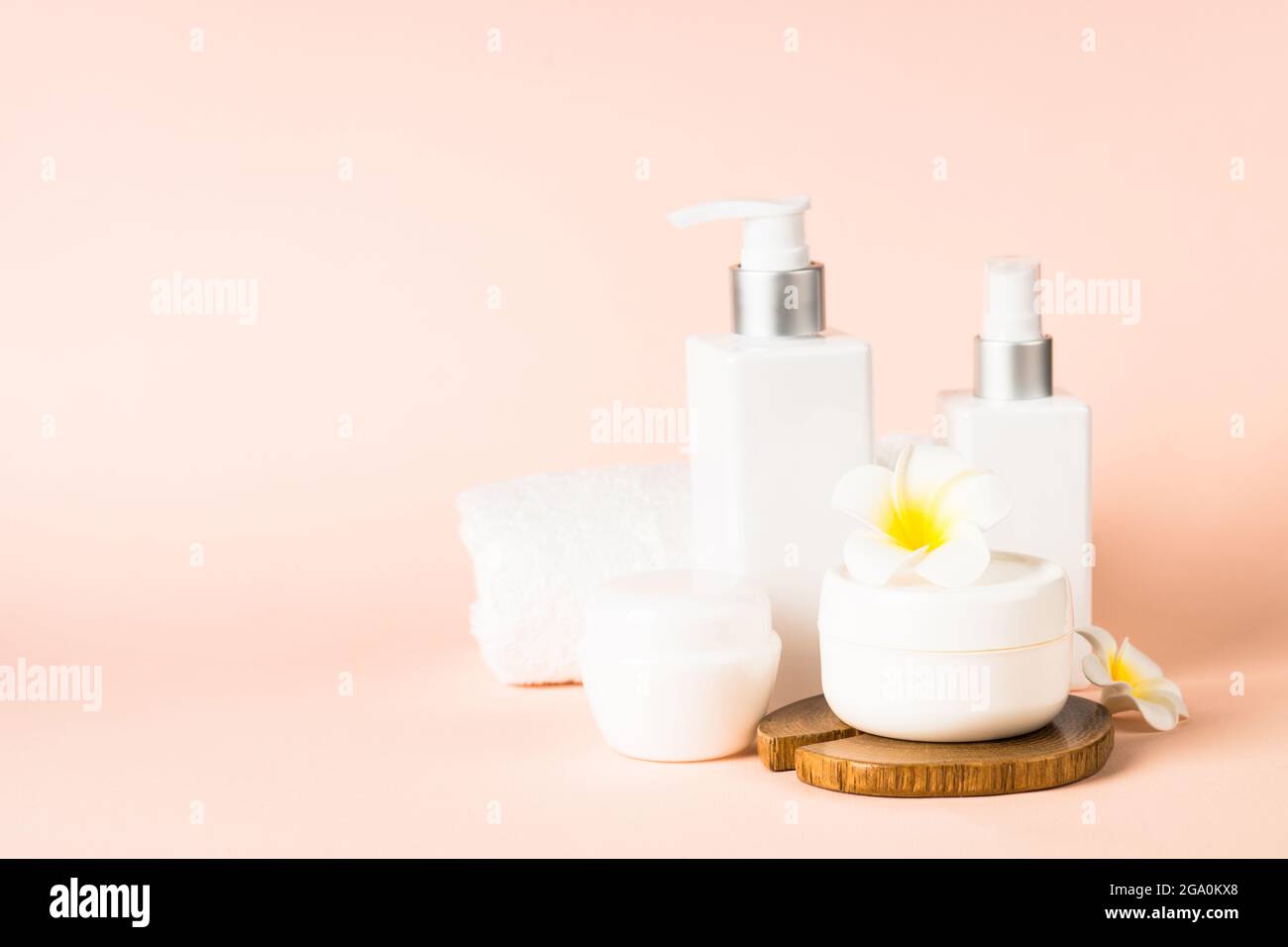 Natural cosmetic product at pastel background. Skincare concept Stock ...