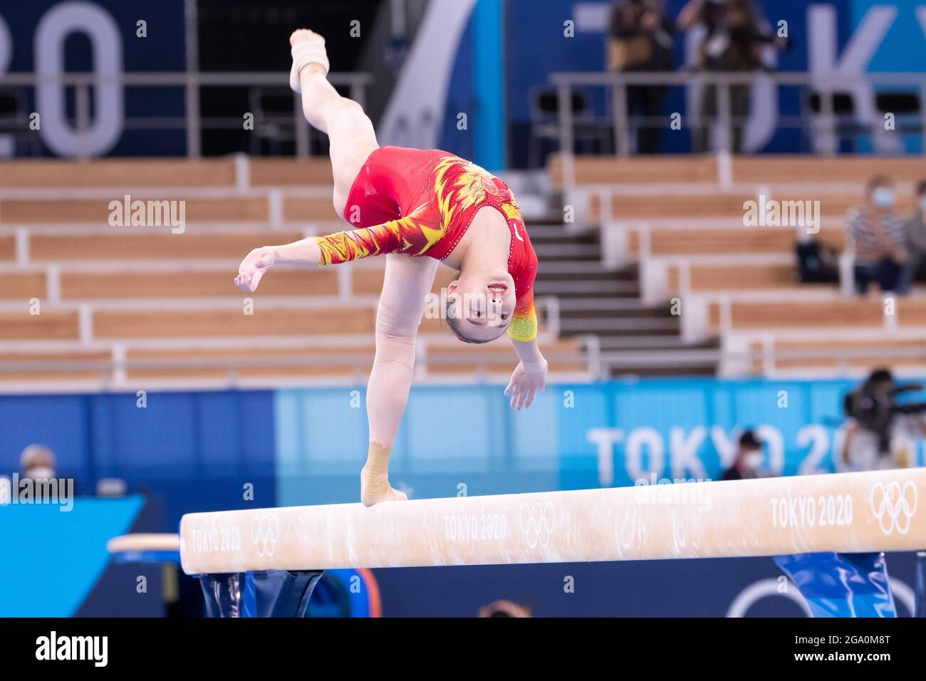 Tokyo, Japan. 27th July, 2021. Yufei Lu of China (321) on beam during ...