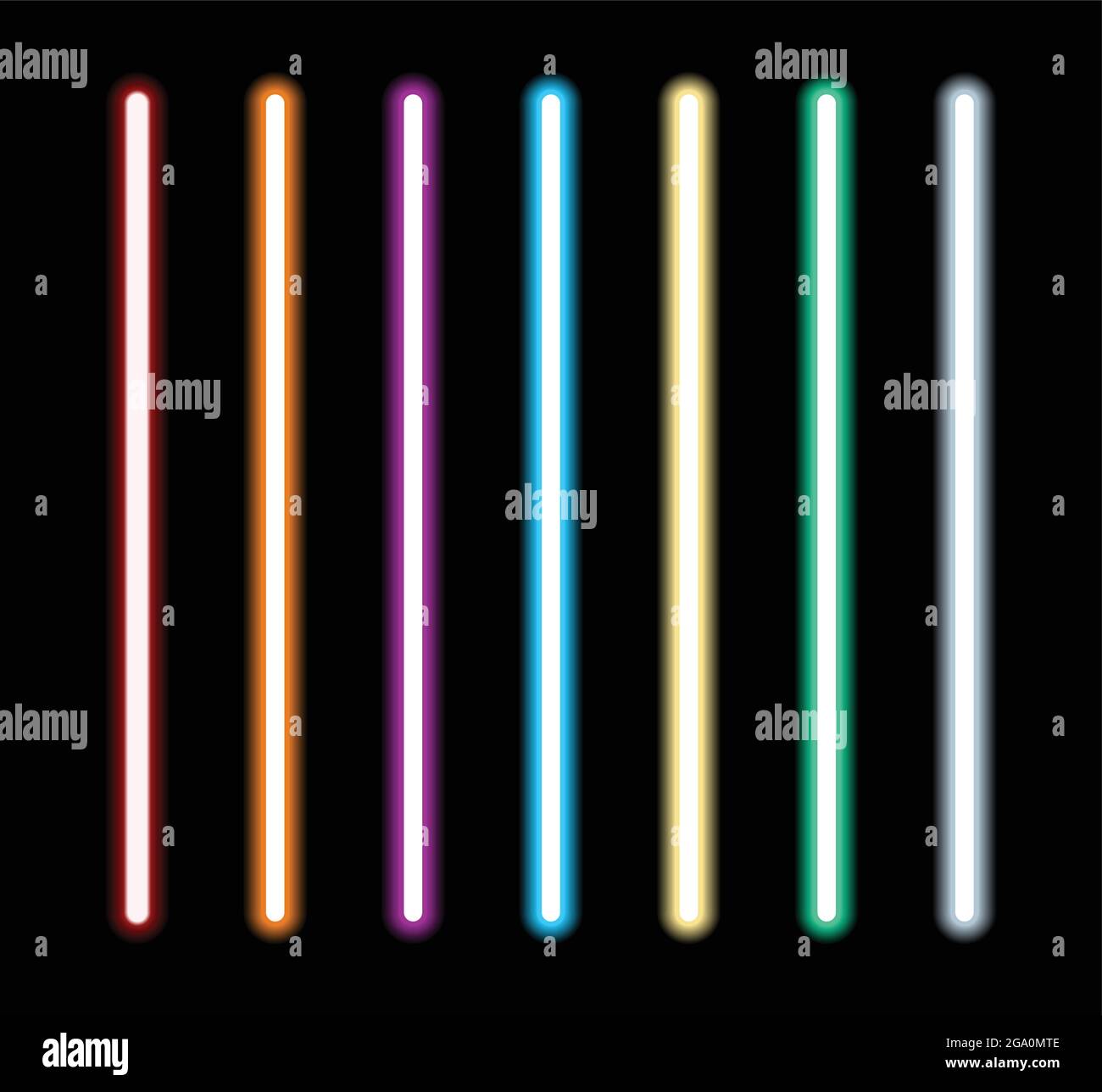 Neon colorful lights vector illustration isolated on black background ...