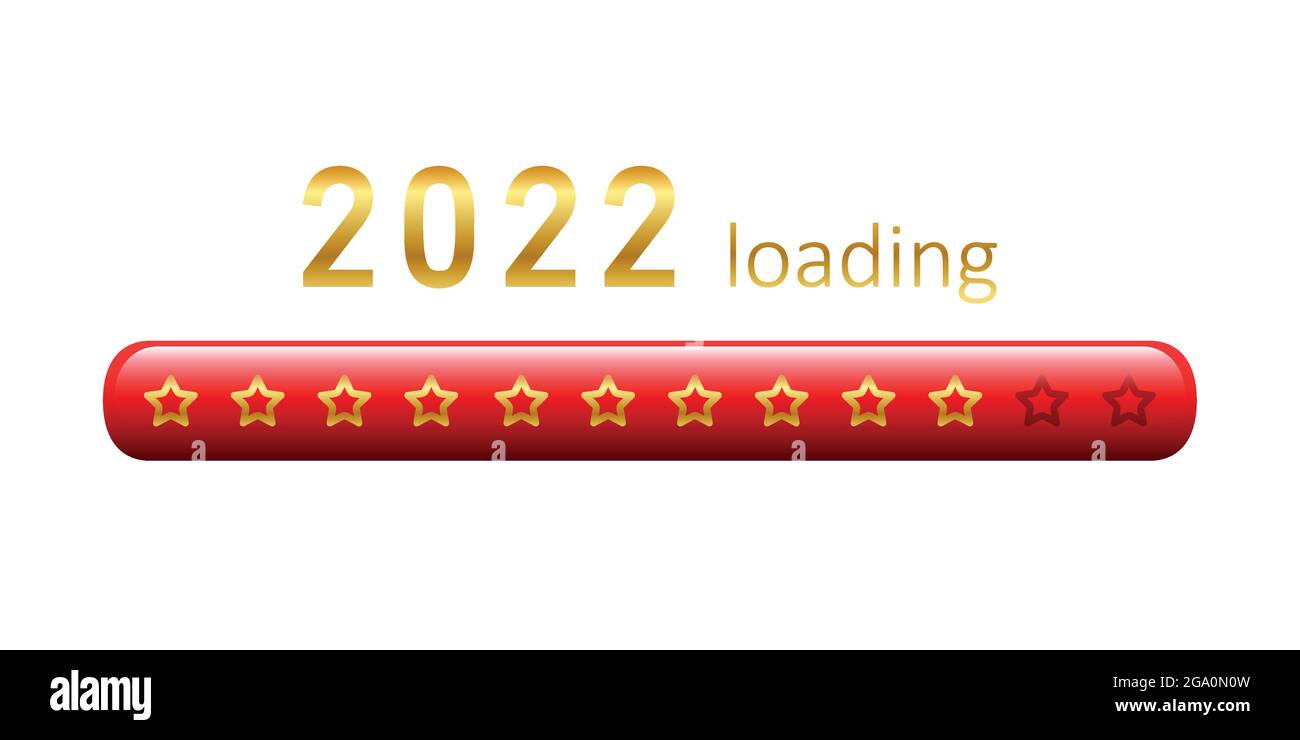 2022 loading golden bar with stars on white Stock Vector Image & Art ...