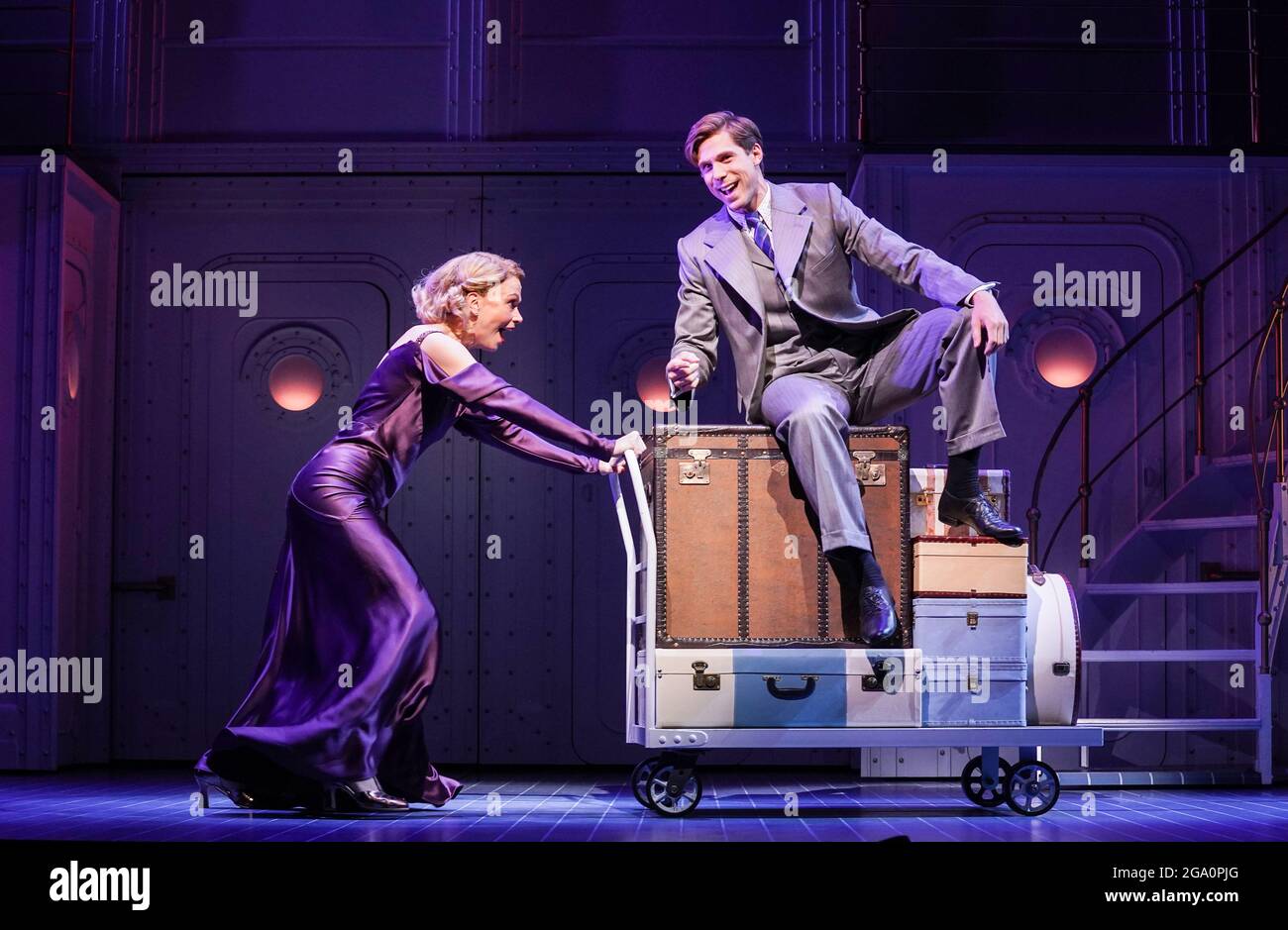 Sutton Foster and Samuel Edwards during a photocall for the musical ...