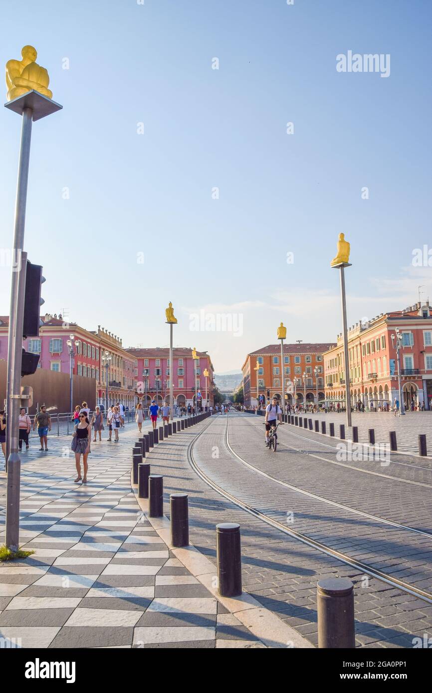 Place Massena, Nice, South of France, 2019. Credit: Vuk Valcic / Alamy ...