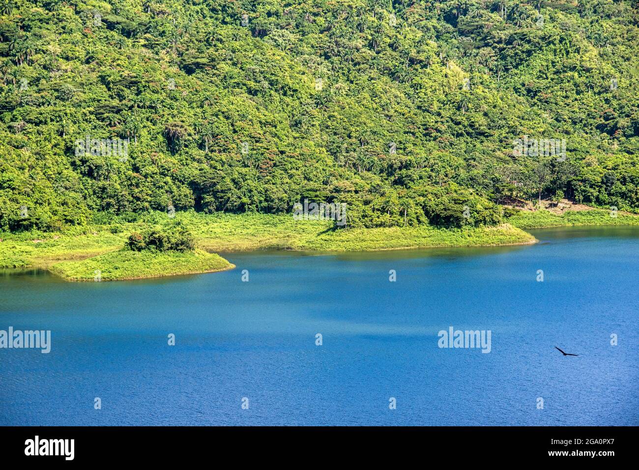 Landscape scenic Hanabanilla Lake Dam, Villa Clara, Cuba Stock Photo ...