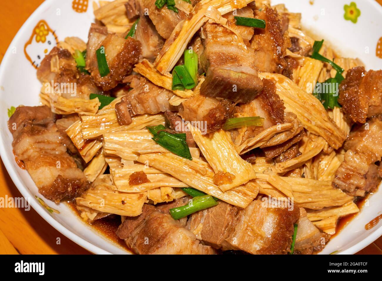 A delicious Chinese dish, braised pork with yuba Stock Photo - Alamy
