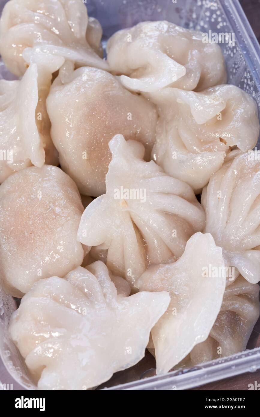 China Guangxi traditional cuisine, crystal clear rice dumplings close ...