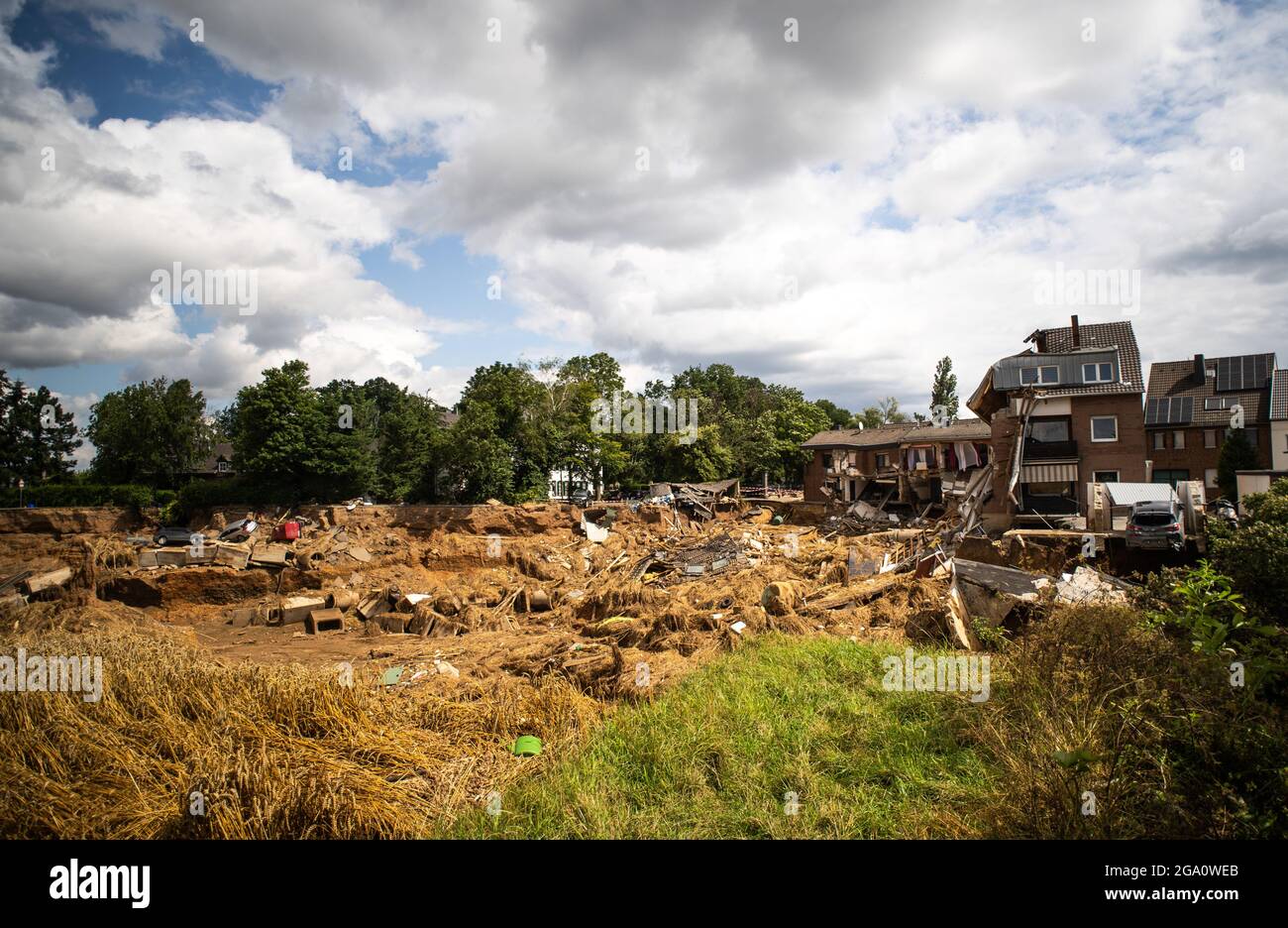 Erftstadt Blessem, Germany. 28th July, 2021. Houses have slid into a ...