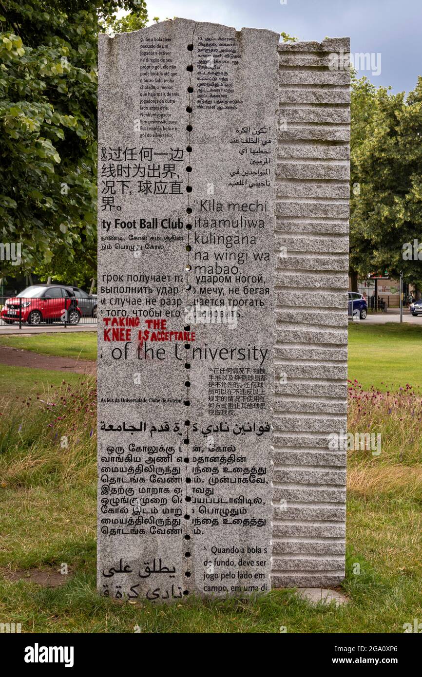 CAMBRIDGE ENGLAND PARKERS PIECE FIELDS THE CAMBRIDGE RULES FOOTBALL ...