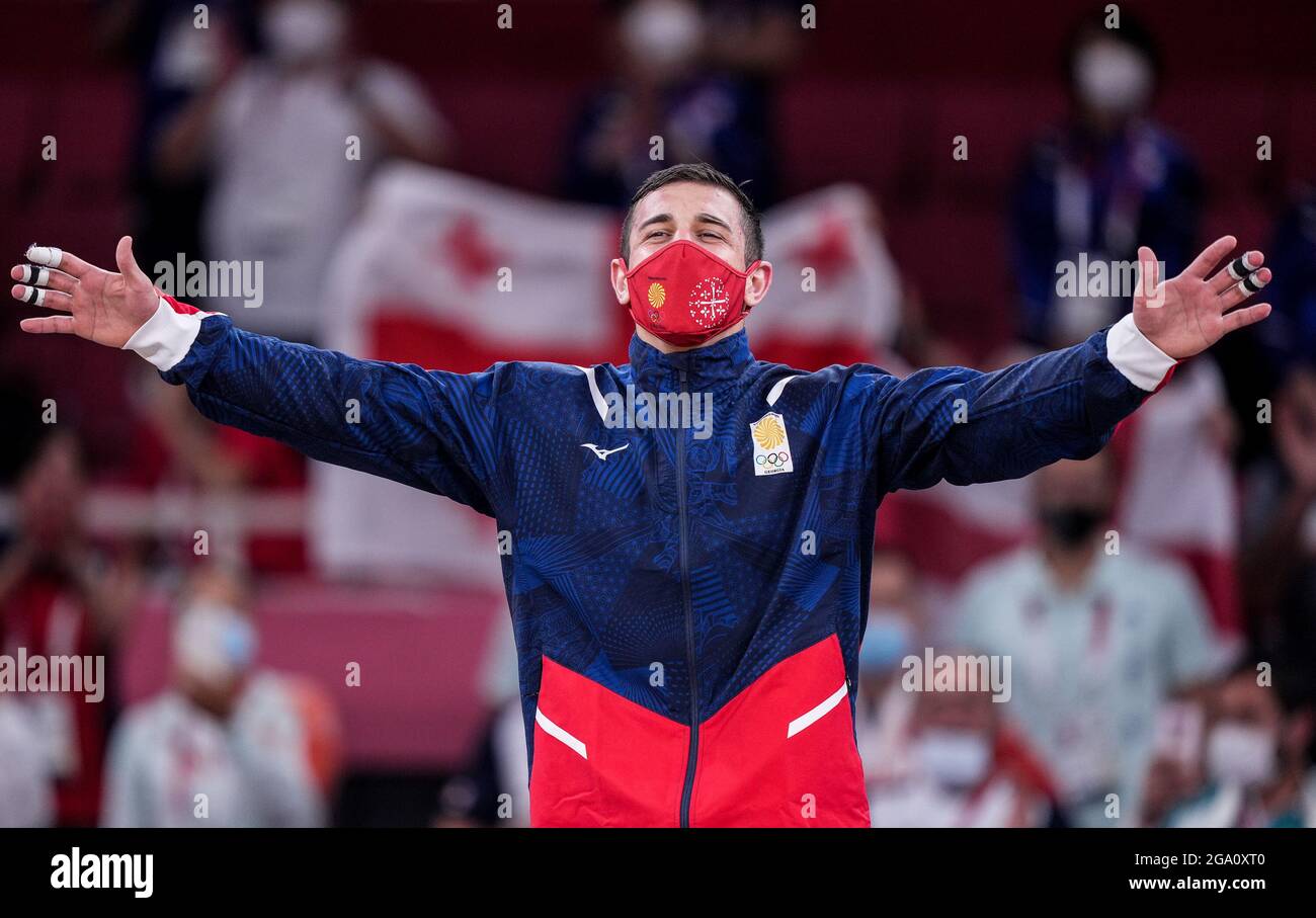 Tokyo, Japan. 28th July, 2021. Gold medalist Lasha Bekauri of Georgia ...