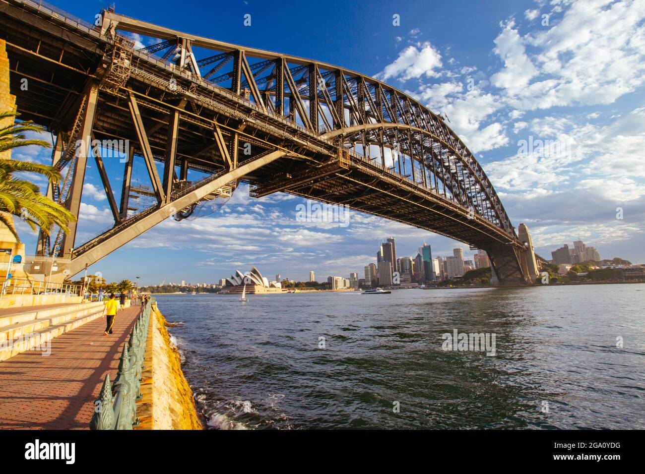 Sydney Harbour Bridge from Milsons Point in the late afternoon in ...
