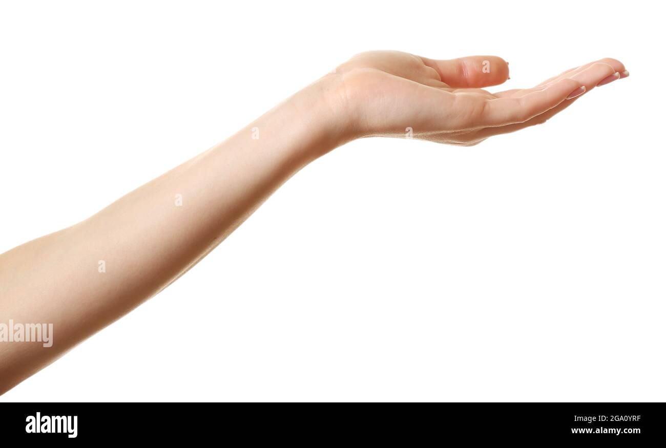 Female hand isolated on white Stock Photo - Alamy