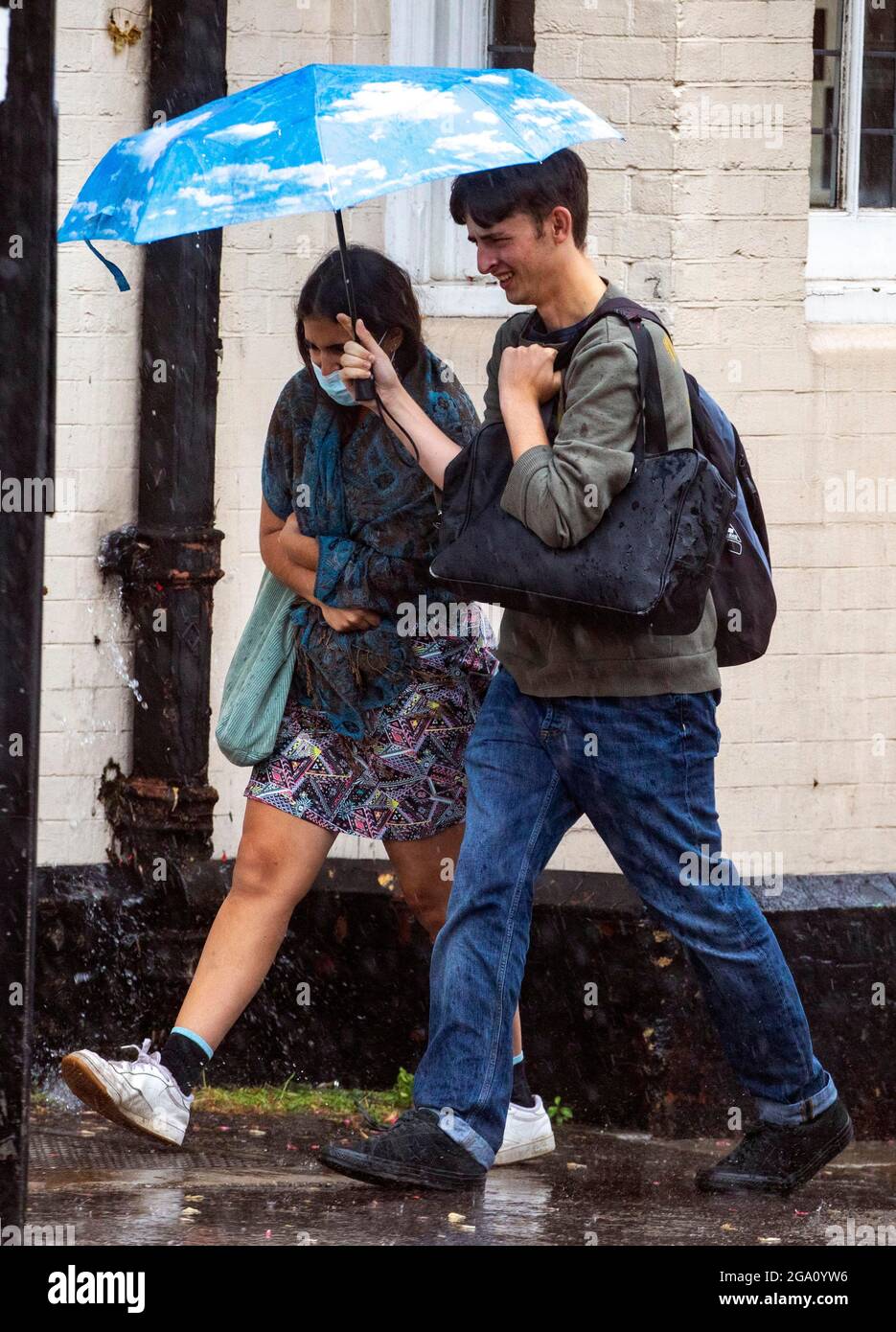 Pic shows; Another prolonged heavy rain storm in London Wednesday 28.7. ...