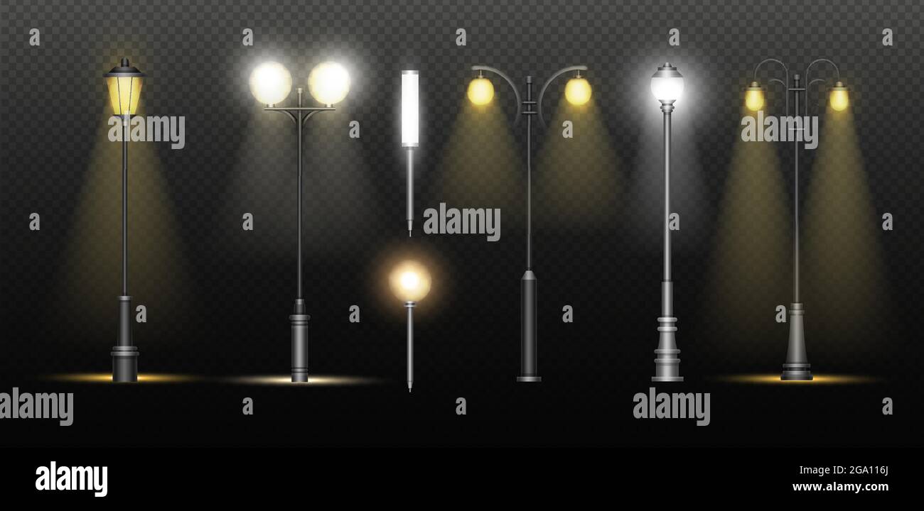 Glowing streetlights Stock Vector Images - Alamy