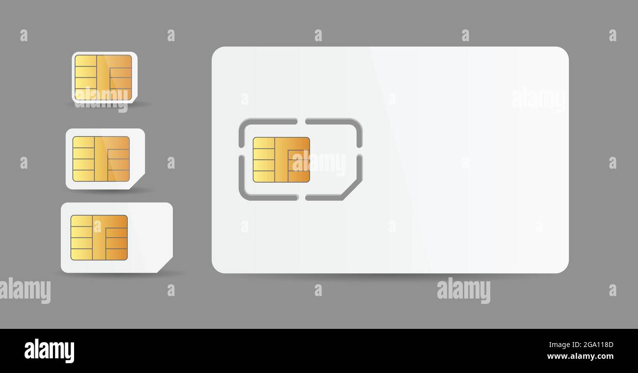 Realistic white simcards for mobile telephone smartphone collection ...