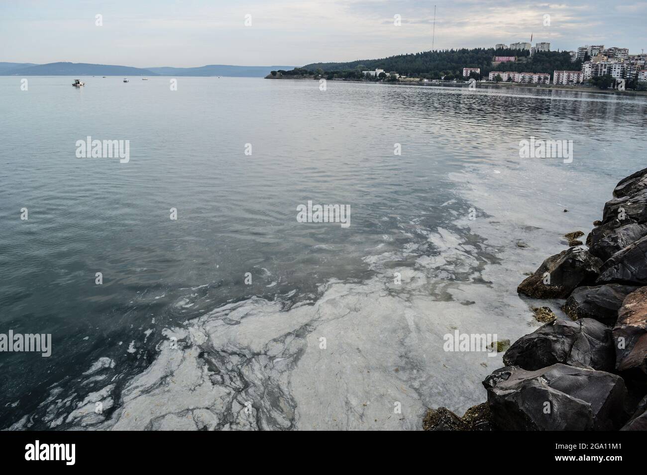 A layer of mucilage, also known as 'sea snot', covers the Marmara Sea ...
