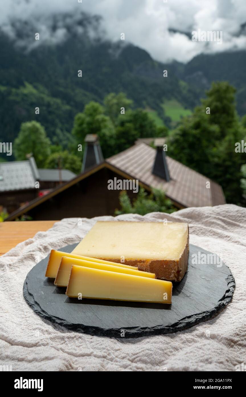Cheese collection, French cow cheese comte, beaufort, abondance and ...