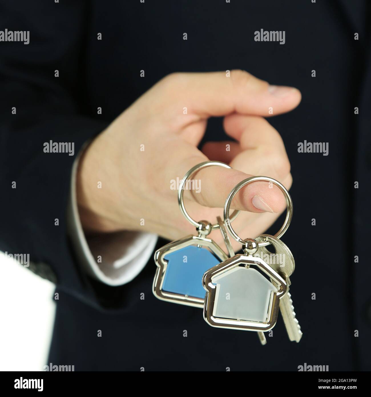 Hand with keys, closeup Stock Photo - Alamy