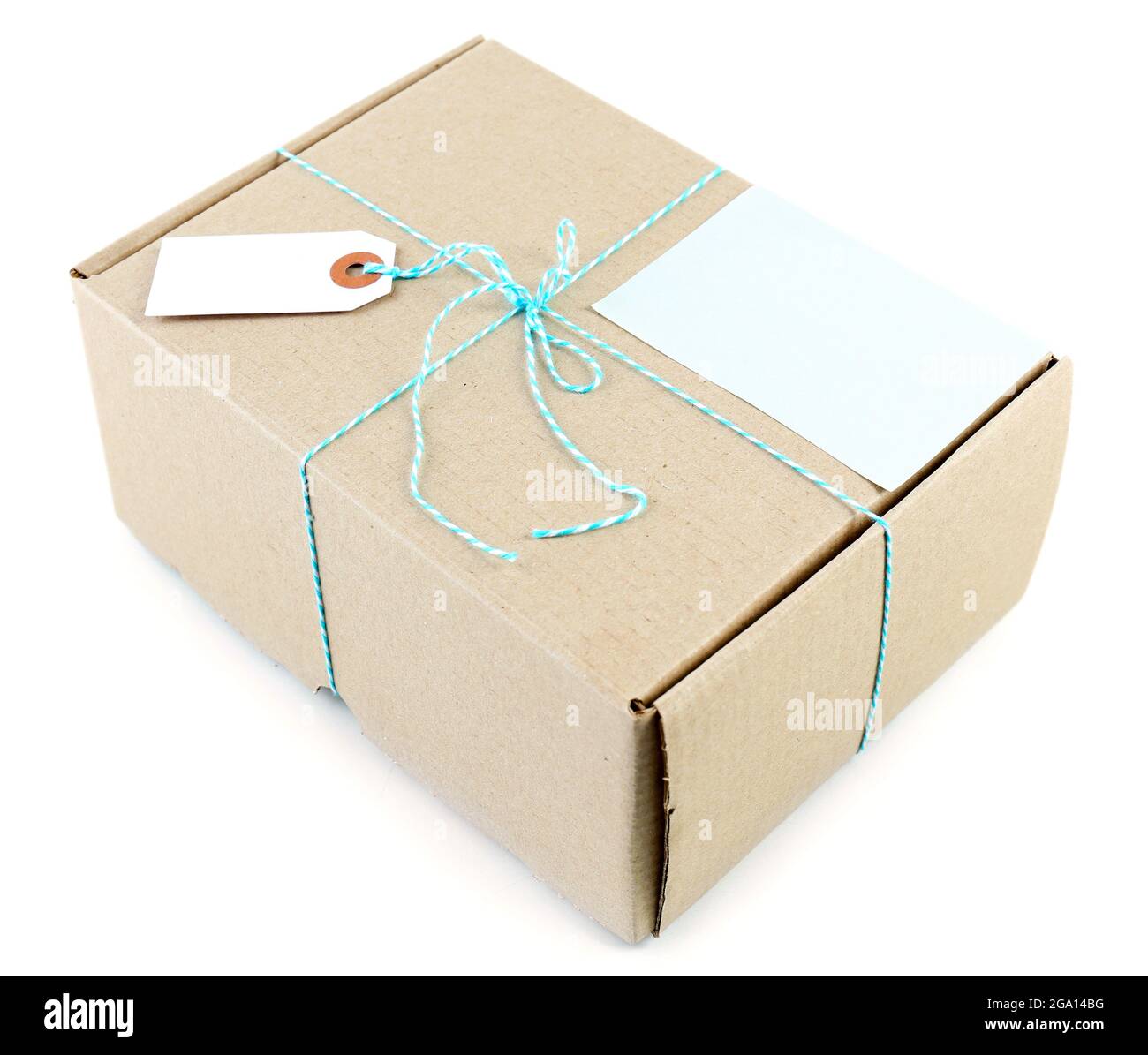 Mail package parcel isolated on white Stock Photo - Alamy