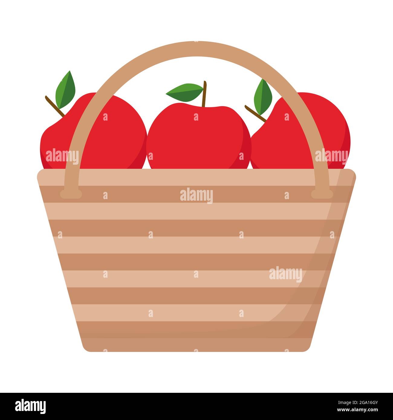 Apple basket autumn leaves Stock Vector Images - Alamy