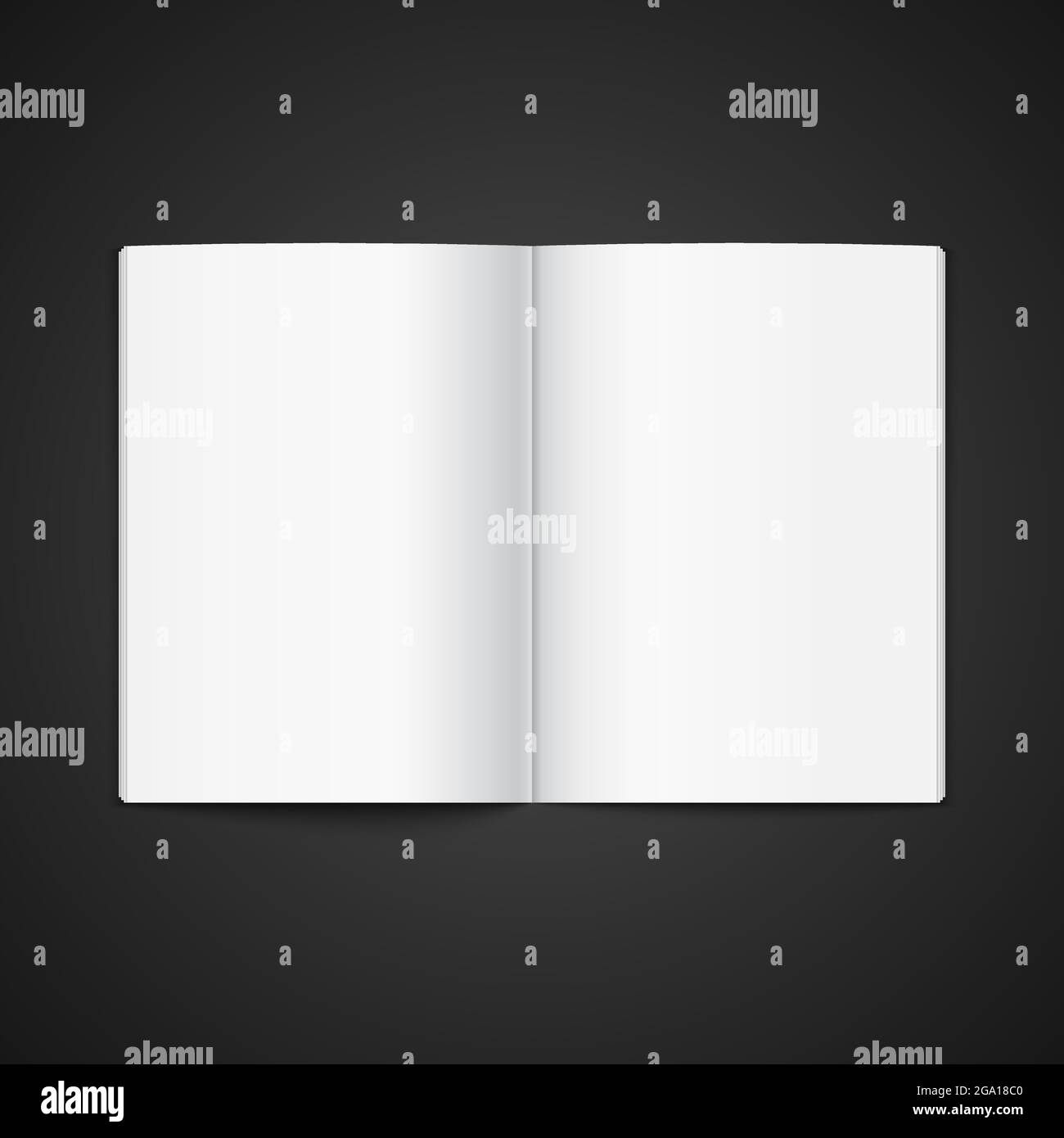 Blank opened magazine template. Open book page clean booklet or ...