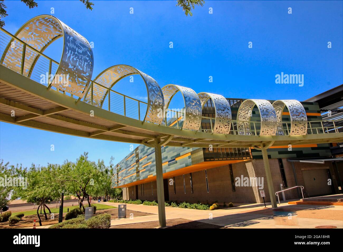 Modern Walkway With Unique Metal Design At Local Community College ...