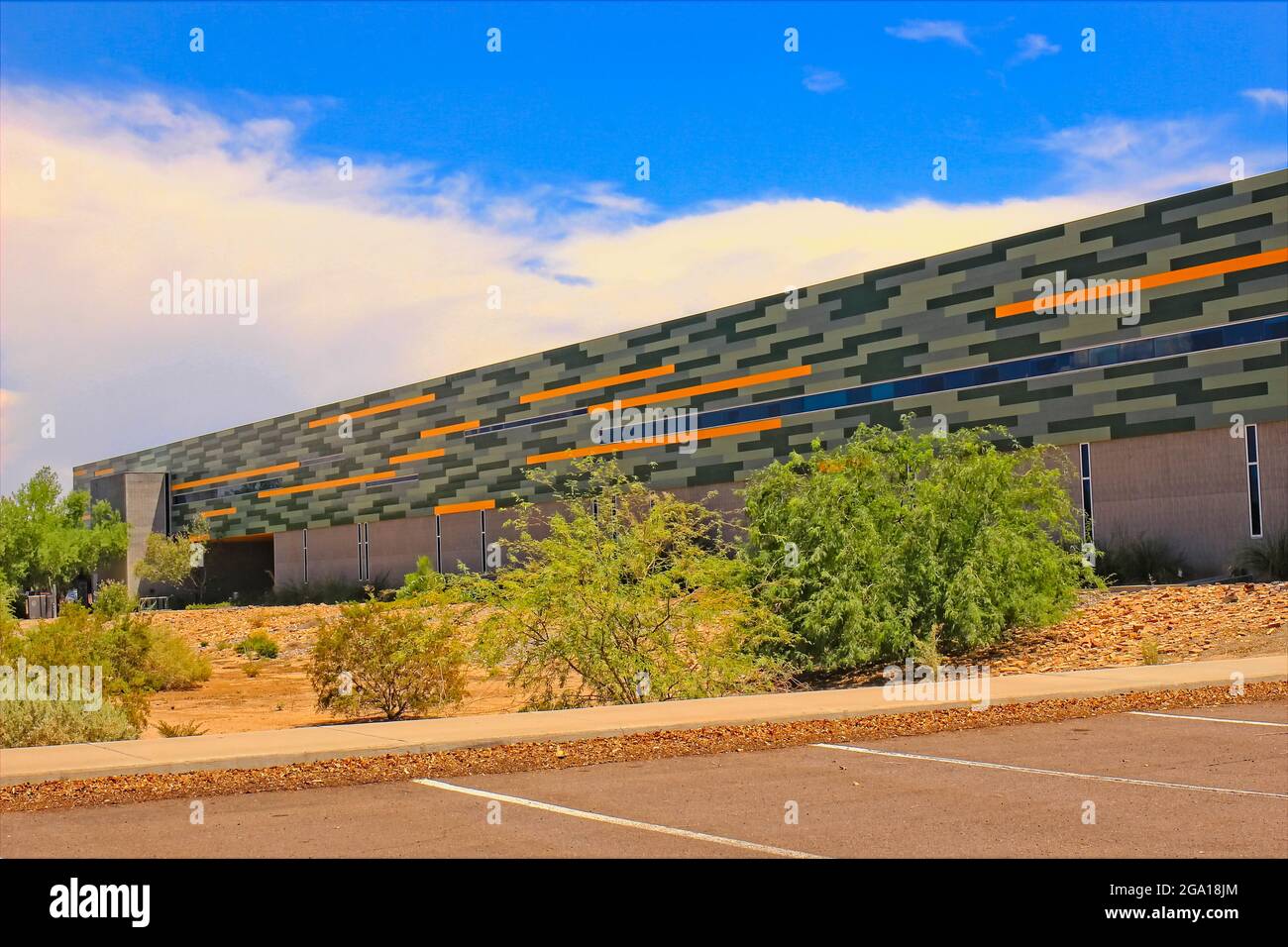 Side Of A Colorful Modern Building In Arizona Desert Stock Photo - Alamy