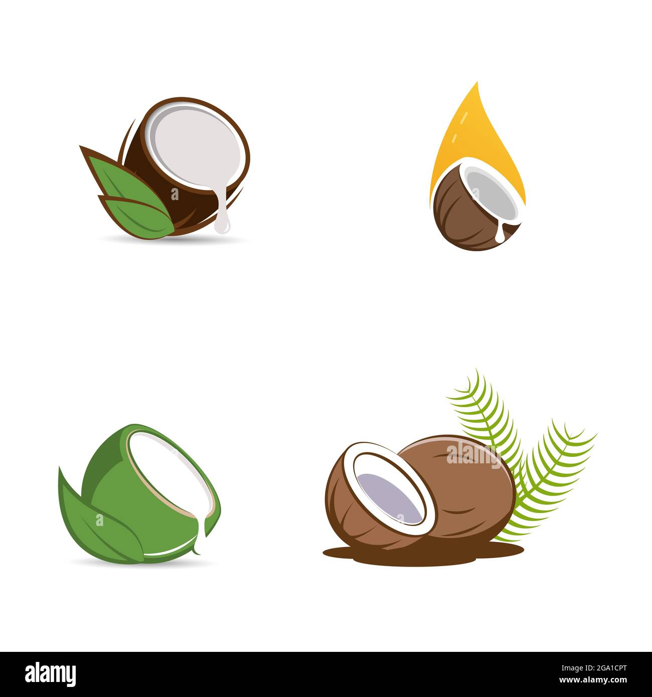 coconut logo Vector icon design illustration Template Stock Vector ...