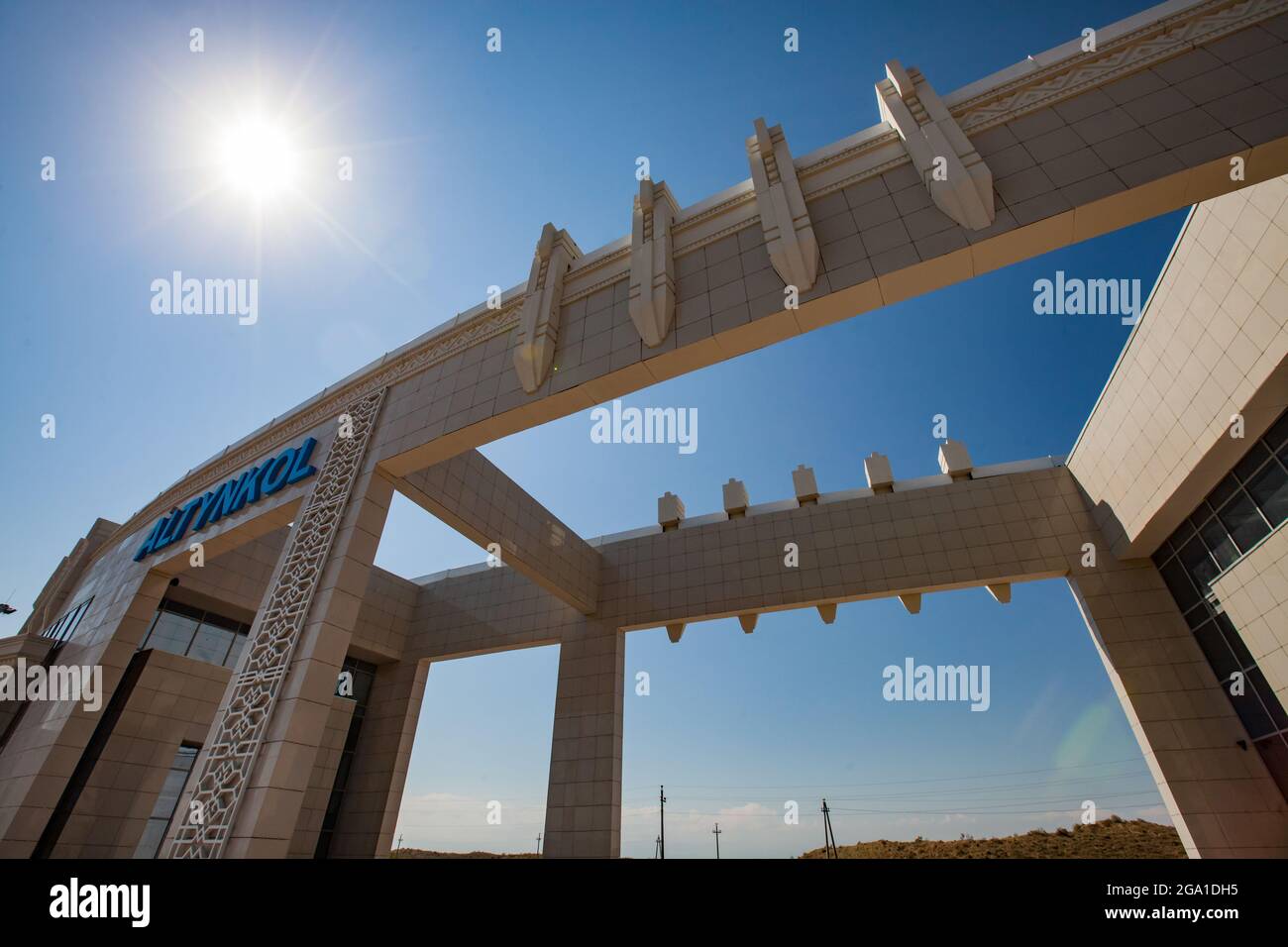 Altynkol, Kazakhstan - June 05, 2012: Railway station. Down up ...