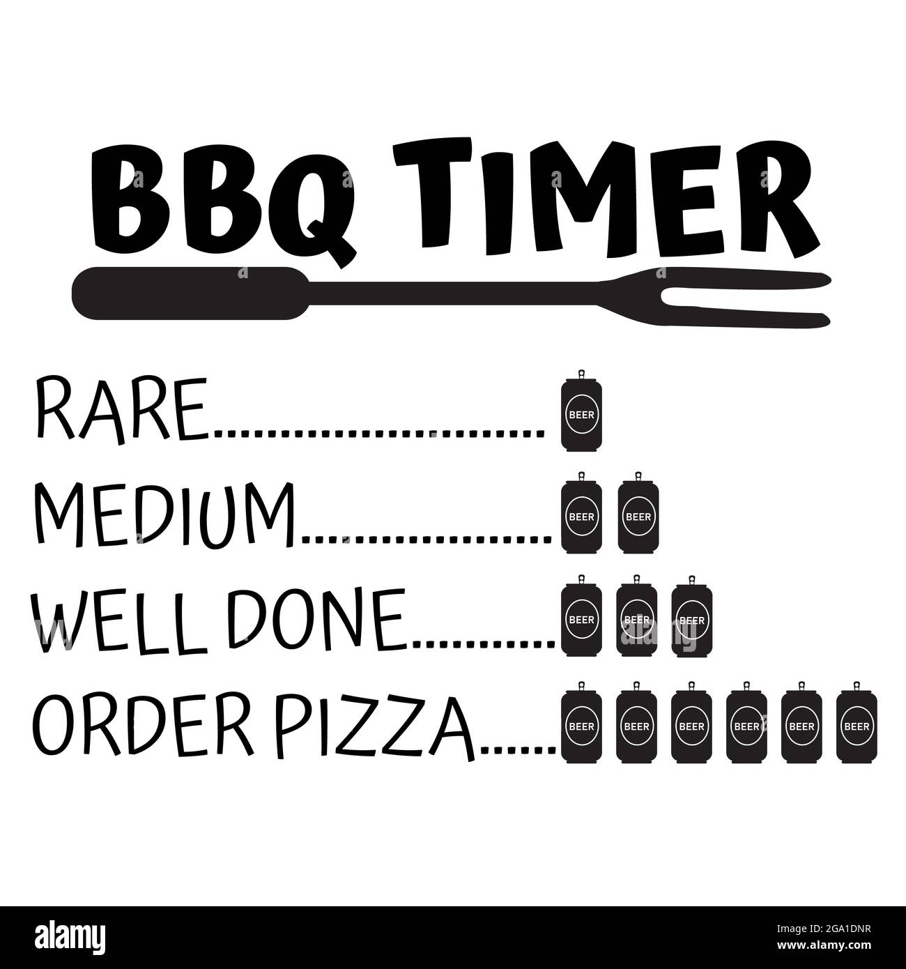 BBQ timer on white background. Barbecue apron sign. Barbecue timer ...