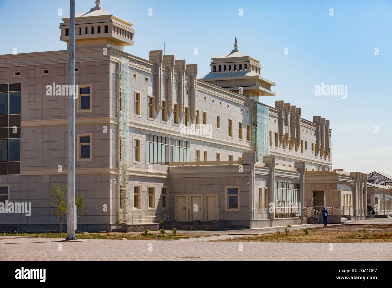 Altynkol, Kazakhstan - June 05, 2012: Railway station. Side perspective ...