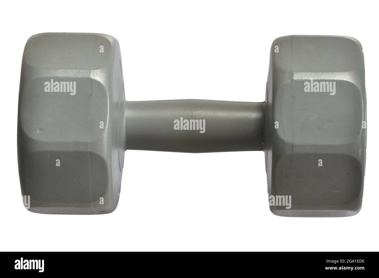 Grey plastic dumbbell isolated white background Stock Photo - Alamy