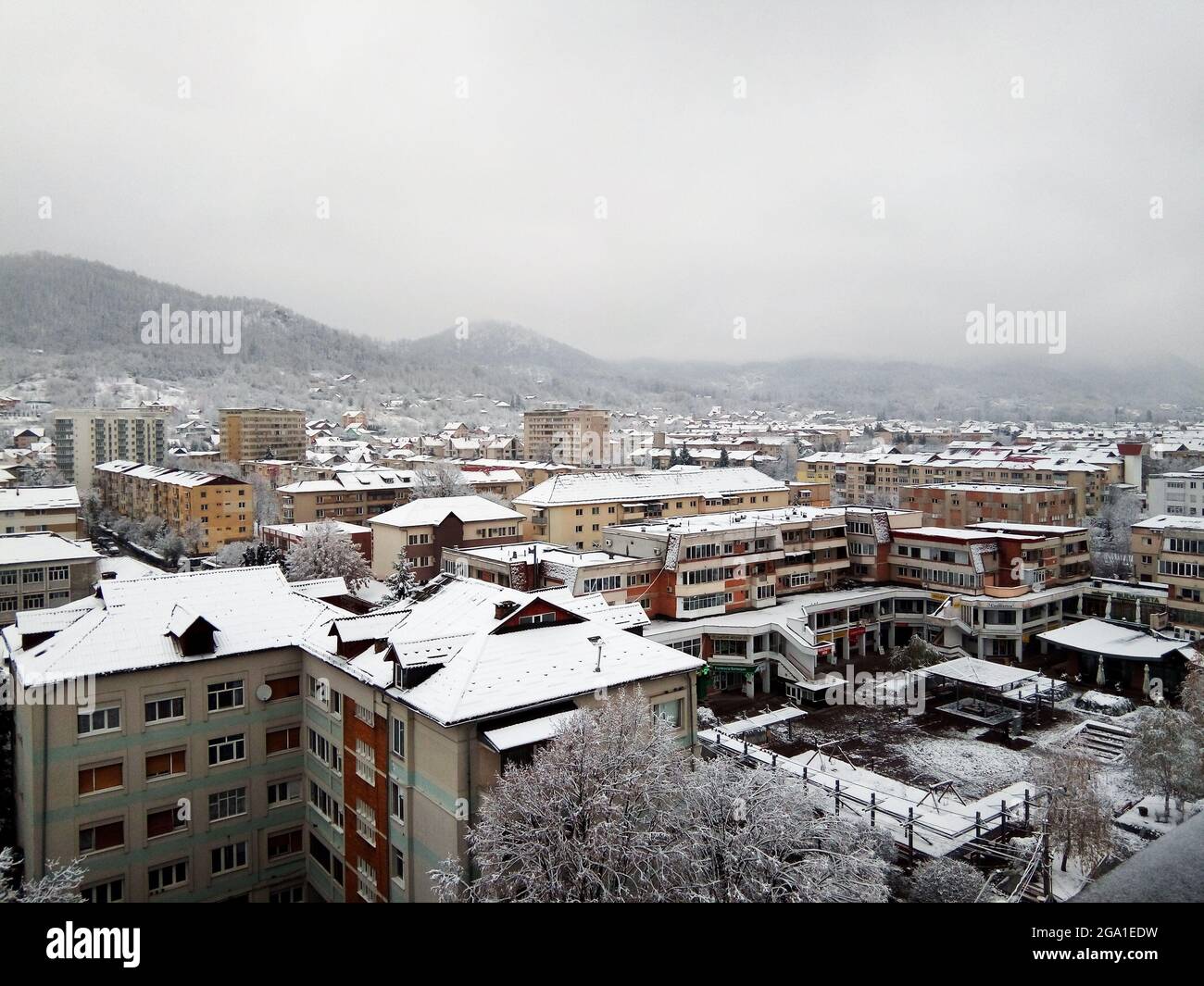 aerial view of Baia Mare city in the winter Stock Photo - Alamy