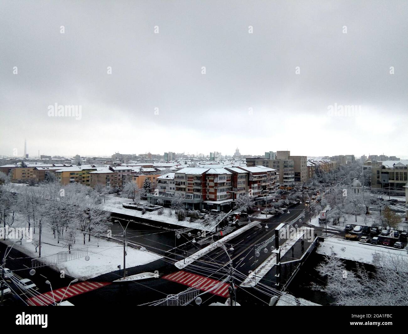 aerial view of Baia Mare city in the winter Stock Photo - Alamy