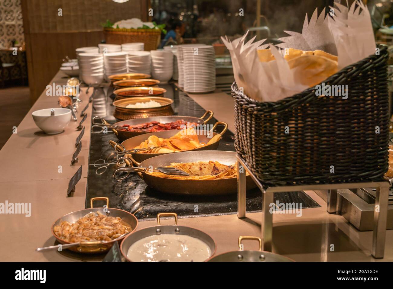 Buffet line in the luxury hotel Stock Photo - Alamy