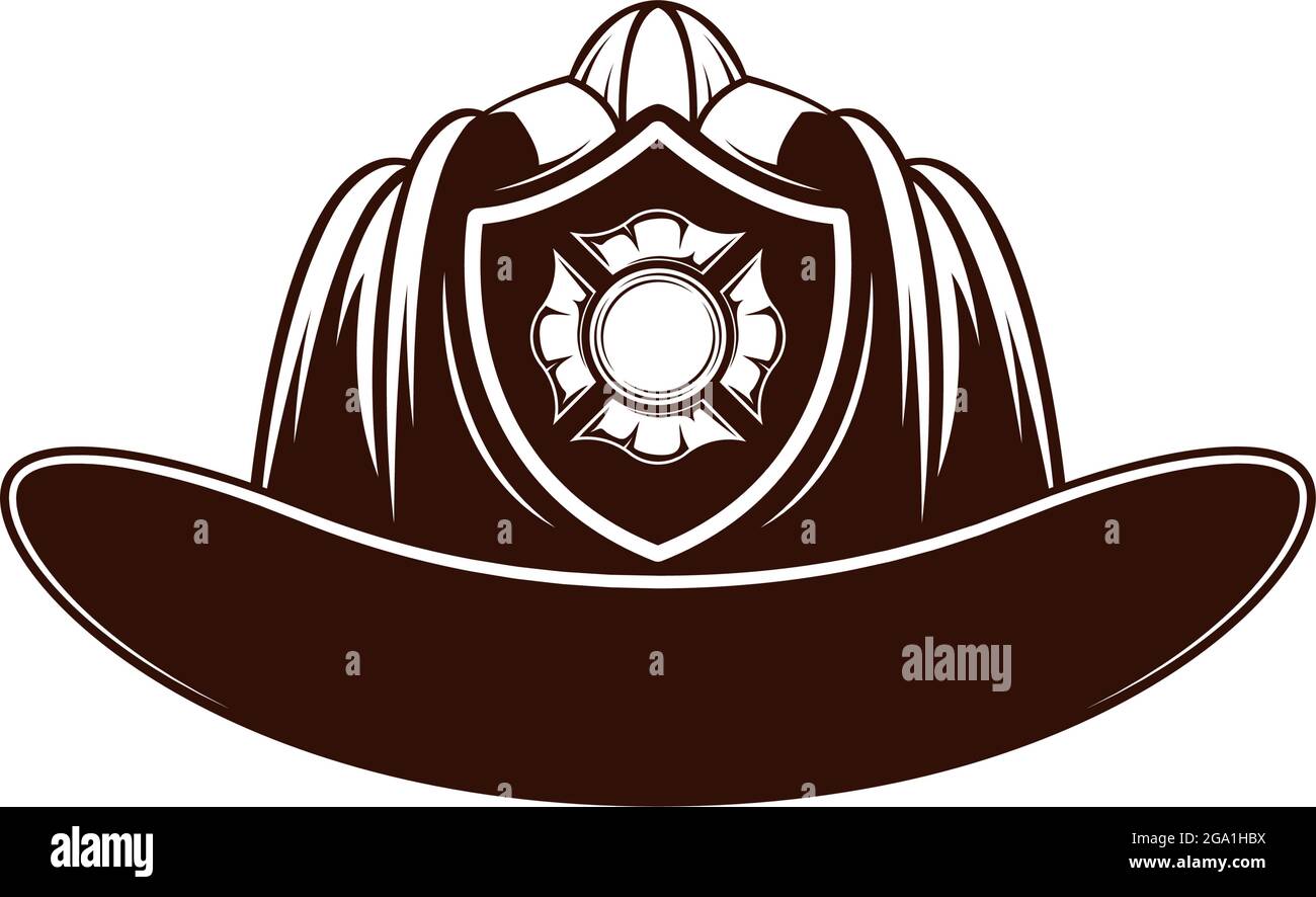 Firefighter helmet with shield on white background Stock Vector Image ...
